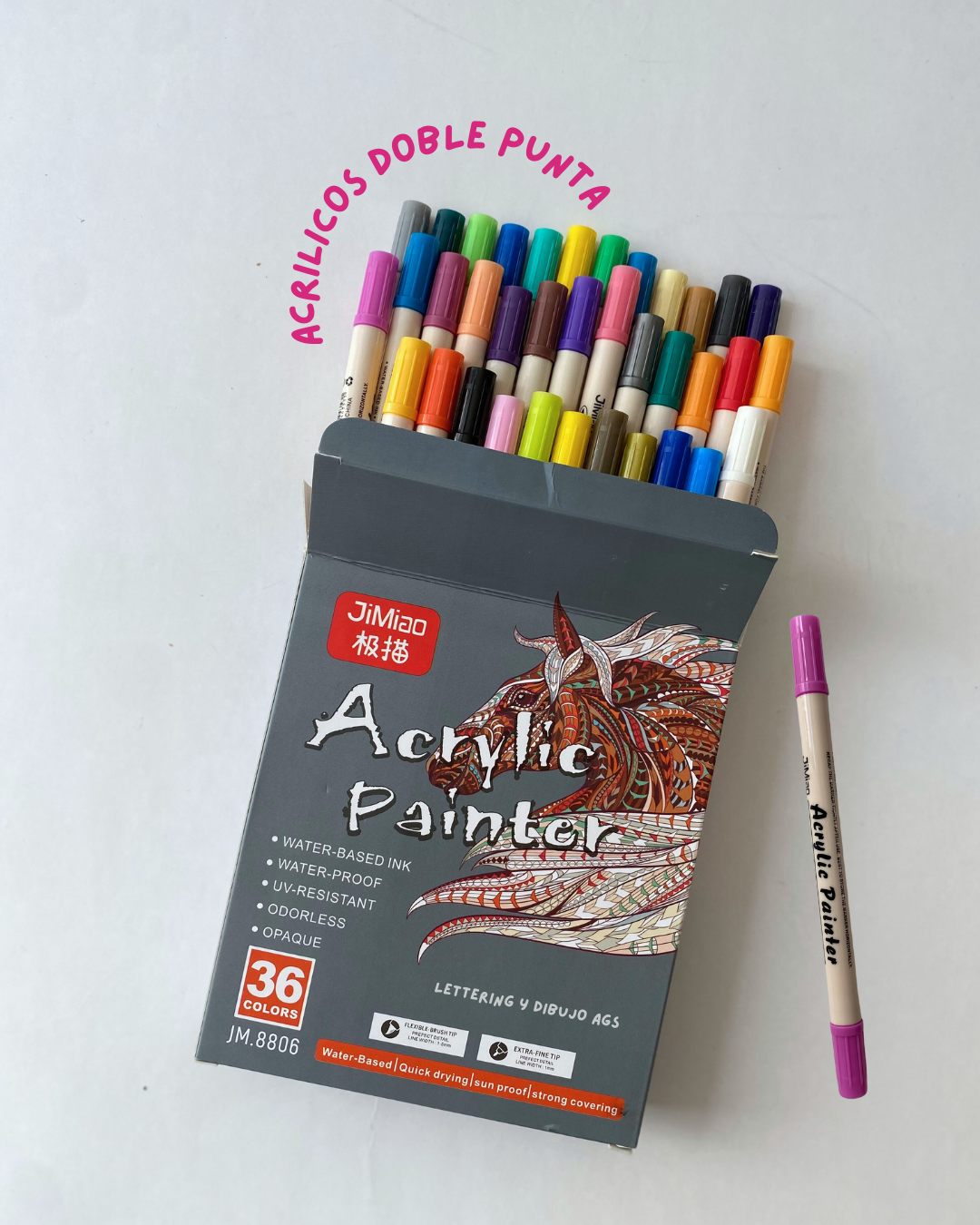 PLUMONES ACRÍLICOS DOBLE PUNTA – Lettering y Dibujo